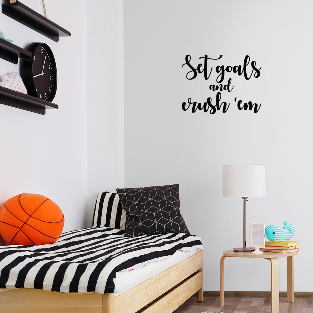Vinyl Wall Art Decal - Set Goals And Crush Them - Trendy Motivational ...