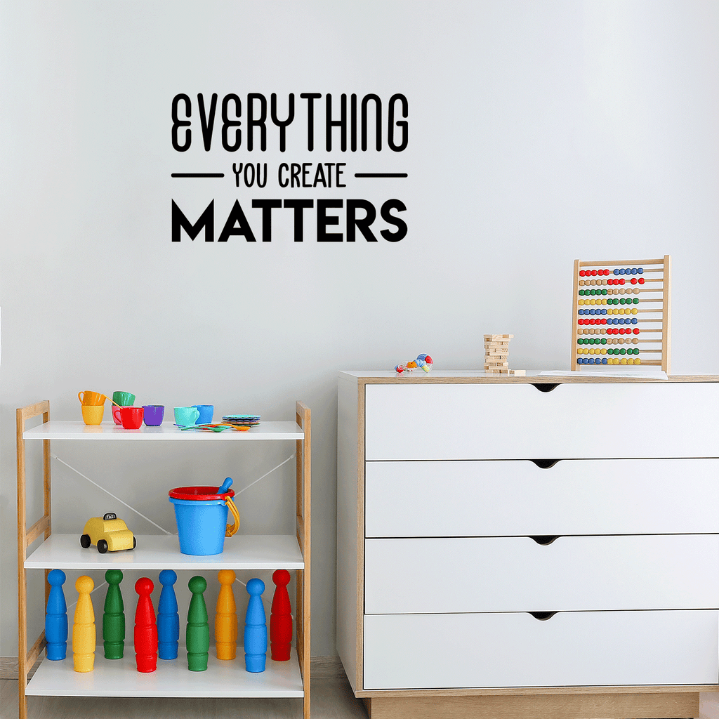 Vinyl Wall Art Decal - Everything You Create Matters - Modern Inspirat ...